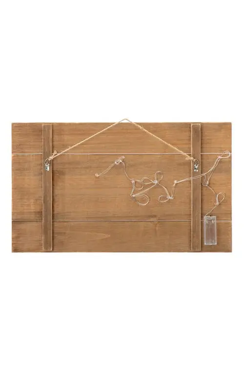 GLITZHOME 24"l Lighted Wooden Santa Wall Decor