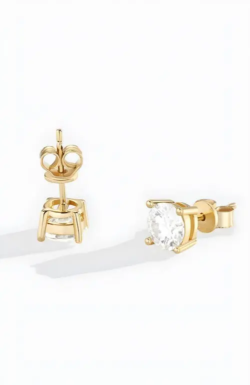 MINT & LILY Classic Cubic Zirconia Stud Earrings - Gold
