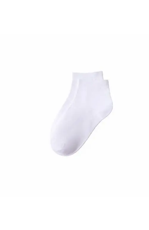 LANDS' END 3-pack Cotton Quarter Socks - White-navy