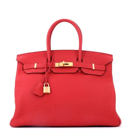 Hermès Birkin Handbag Togo With Gold Hardware 35 - Red