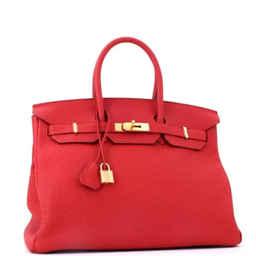Hermès Birkin Handbag Togo With Gold Hardware 35 - Red