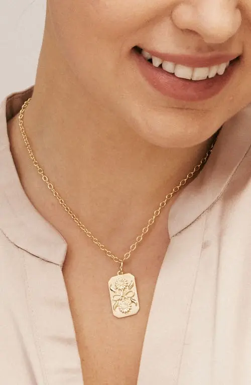 SYNA JEWELS Cerez Sunflower Emblem Pendant In 18k Yellow With Diamonds