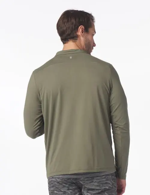 GLYDER Tahoe Quarter Zip Long Sleeve Top - Moss