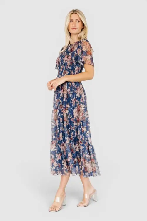 BALTIC BØRN Mara Embroidered Tulle Midi Dress