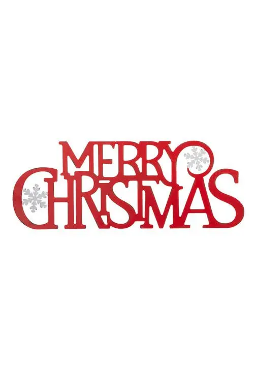 GLITZHOME Metal Merry Christmas Or Happy Holidays Wall Decor - Red