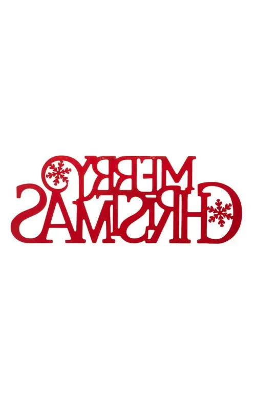GLITZHOME Metal Merry Christmas Or Happy Holidays Wall Decor - Red