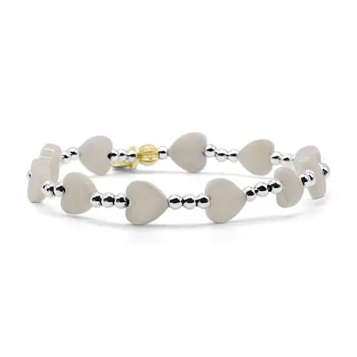 BOWOOD LANE Sterling Mother Of Pearl Heart Bracelet