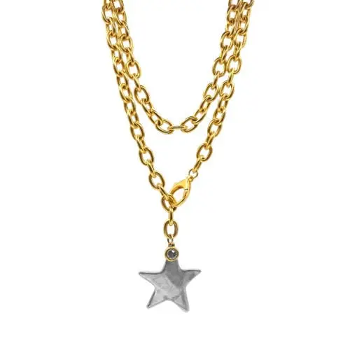 BOWOOD LANE Prescott Two-tone Star Charm Necklace