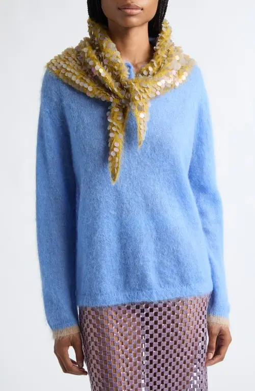 ZANKOV Kinga Alpaca & Mohair Blend Triangle Scarf