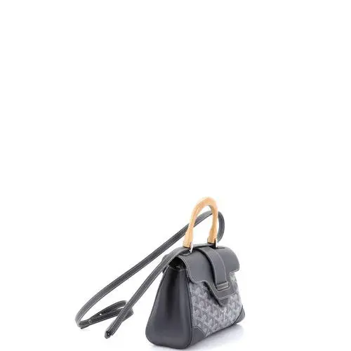 Goyard Saigon Top Handle Bag Coated Canvas With Leather Mini
