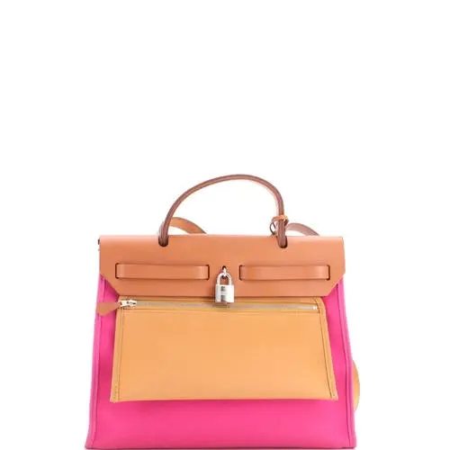 Hermès Herbag Zip Leather And Toile 31