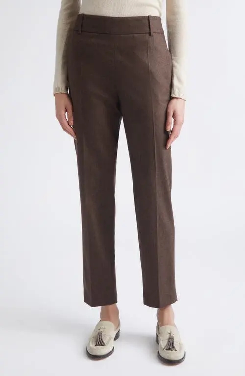 Eleventy Stretch Virgin Wool & Cashmere Cropped Trousers