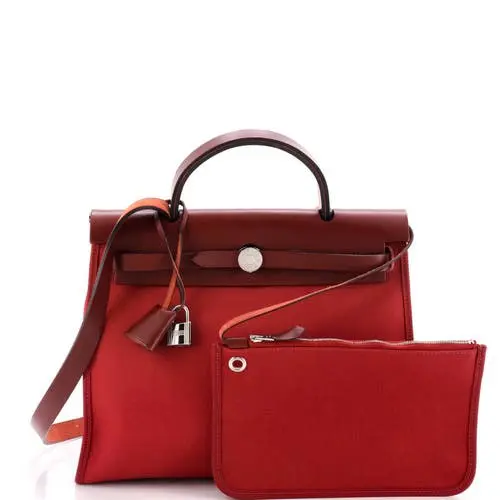 Hermès Herbag Zip Leather And Toile 31