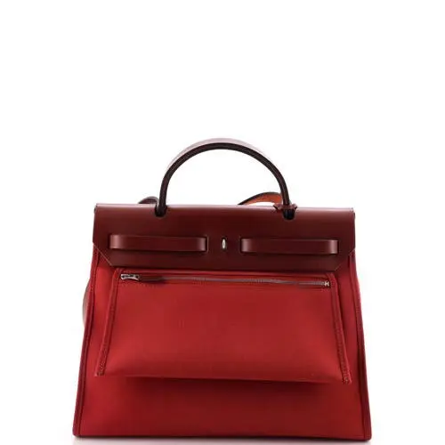 Hermès Herbag Zip Leather And Toile 31