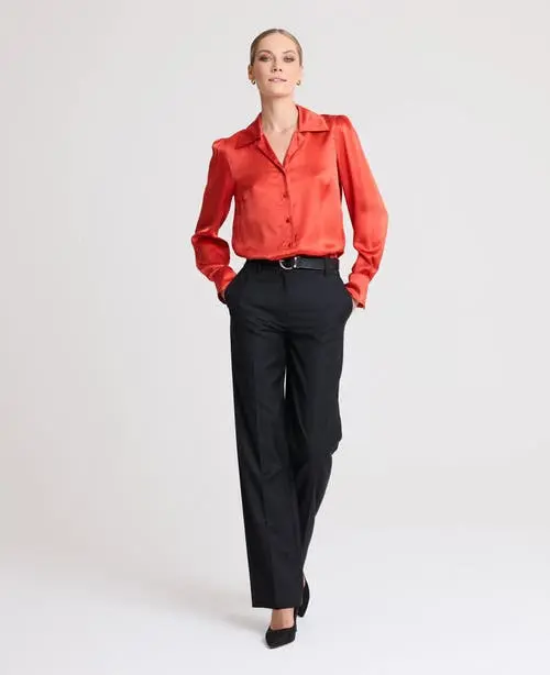 REALLY WILD CLOTHING Beatrice Silk Satin Shirt