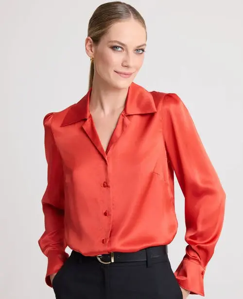 REALLY WILD CLOTHING Beatrice Silk Satin Shirt