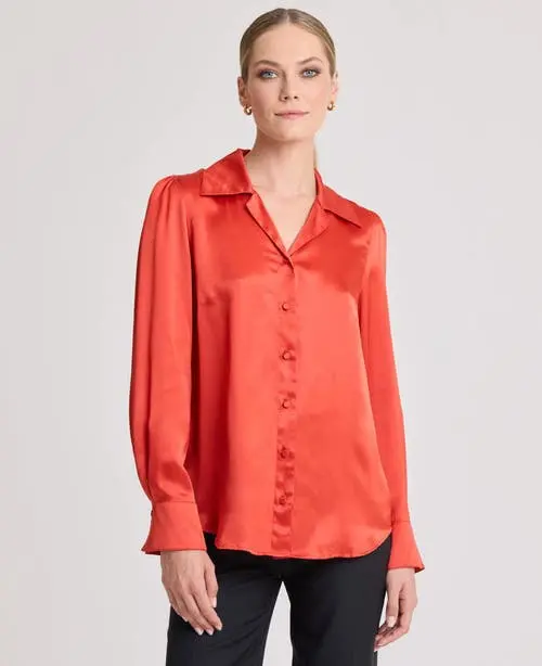 REALLY WILD CLOTHING Beatrice Silk Satin Shirt