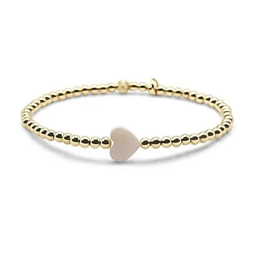 BOWOOD LANE Collette Mother Of Pearl Heart Bracelet - Gold