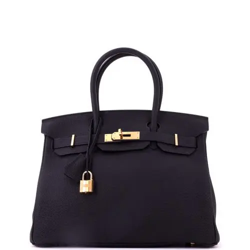 Hermès Birkin Handbag Togo With Rose Gold Hardware 30 - Black