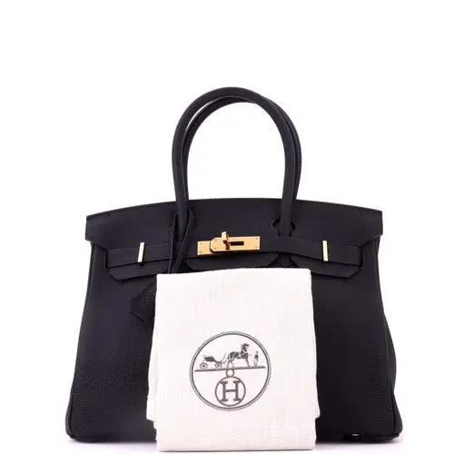 Hermès Birkin Handbag Togo With Rose Gold Hardware 30 - Black
