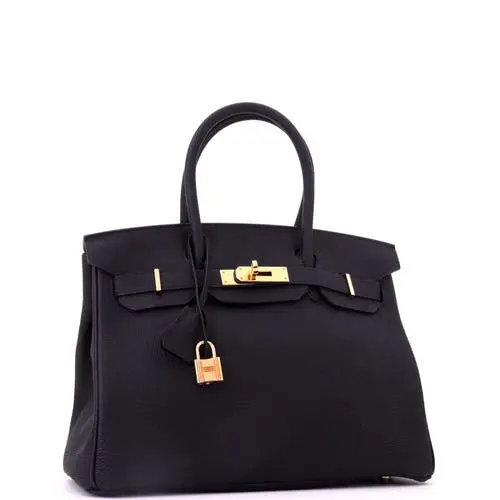 Hermès Birkin Handbag Togo With Rose Gold Hardware 30 - Black
