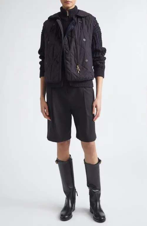 Eleventy Belted Stretch Virgin Wool Shorts