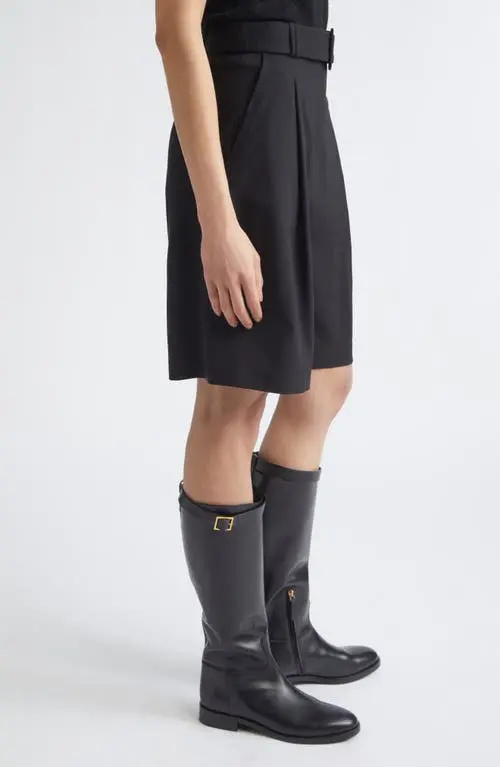Eleventy Belted Stretch Virgin Wool Shorts