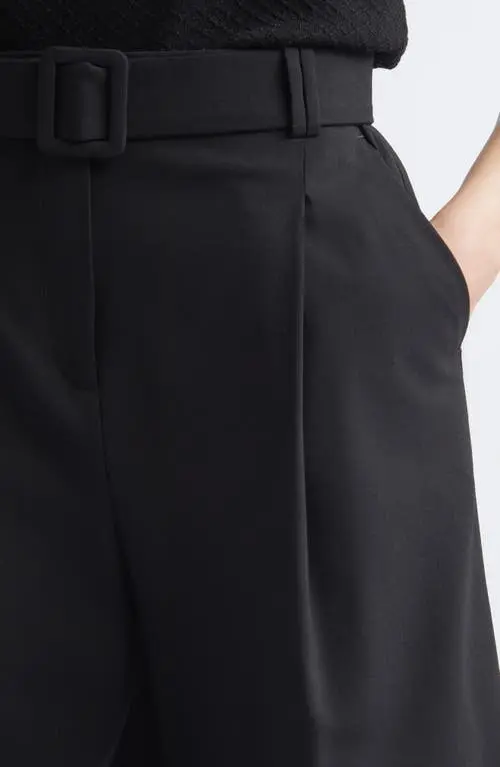 Eleventy Belted Stretch Virgin Wool Shorts