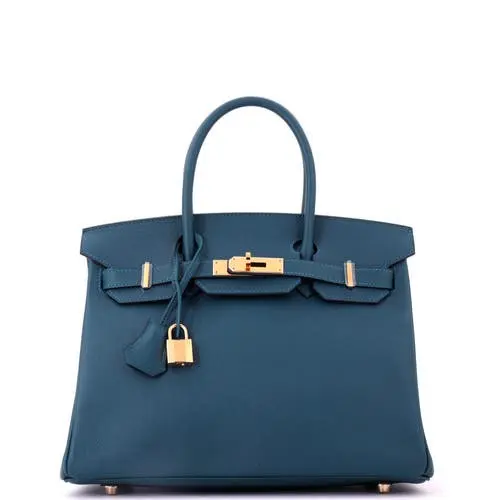 Hermès Birkin Handbag Epsom With Gold Hardware 30 - Blue