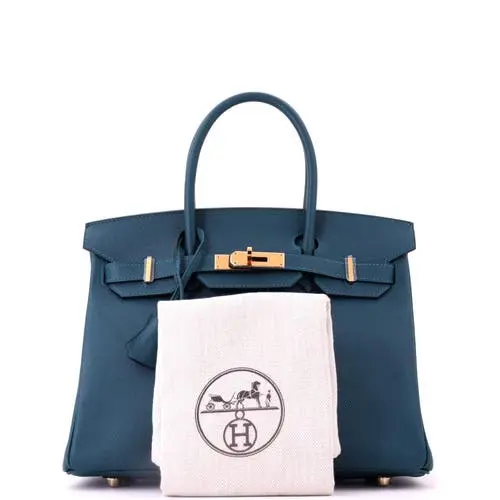 Hermès Birkin Handbag Epsom With Gold Hardware 30 - Blue