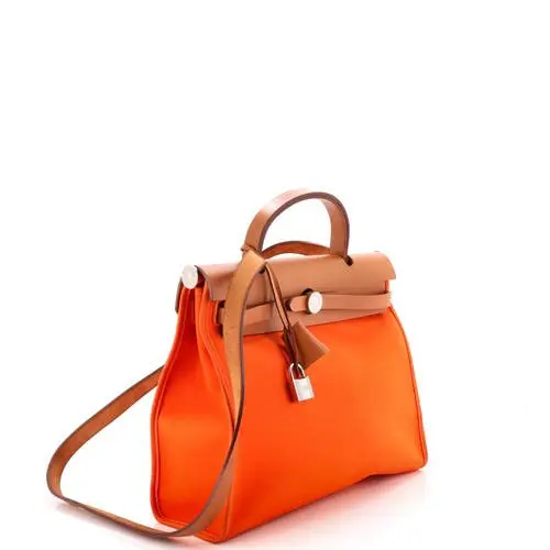 Hermès Herbag Zip Leather And Toile 31