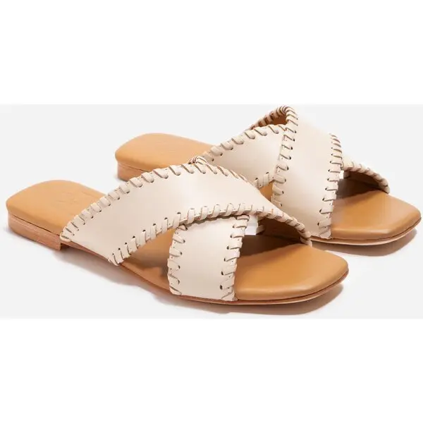 Nisolo Catalina Whipstitch Slide Sandals - Pearl