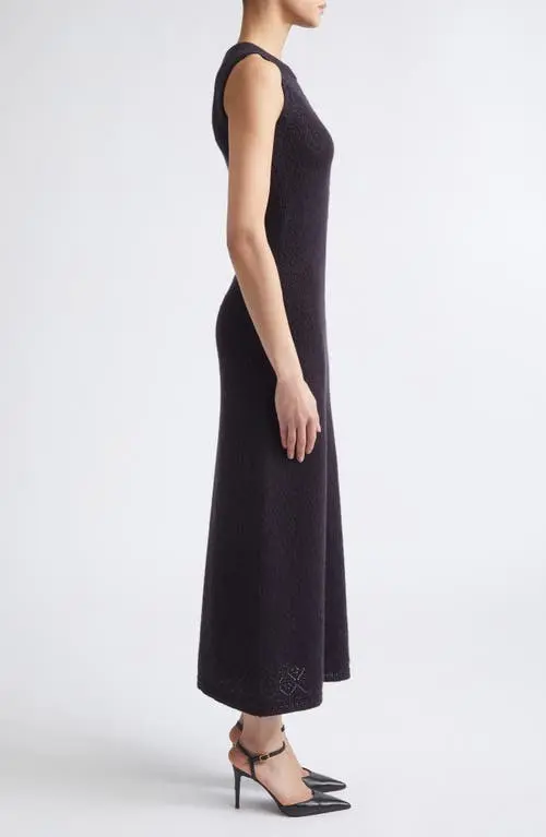 Eleventy Sleeveless Cashmere Pointelle Sweater Dress