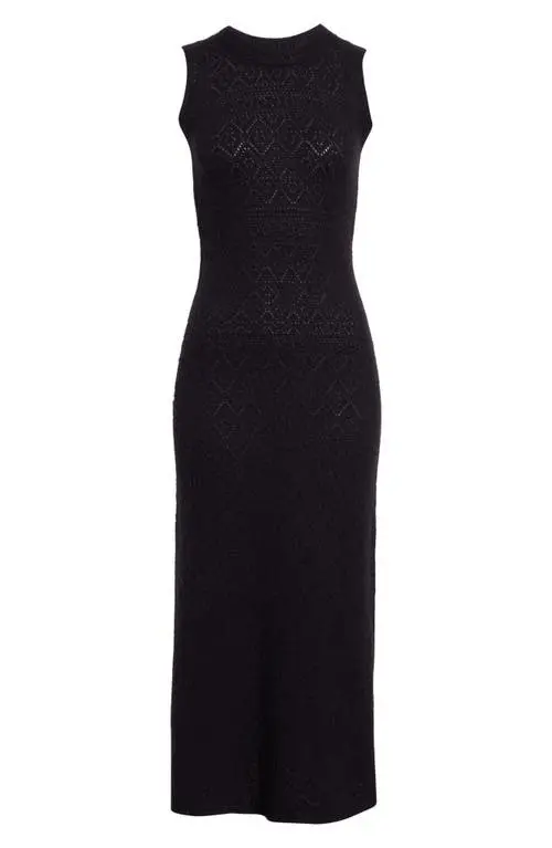 Eleventy Sleeveless Cashmere Pointelle Sweater Dress