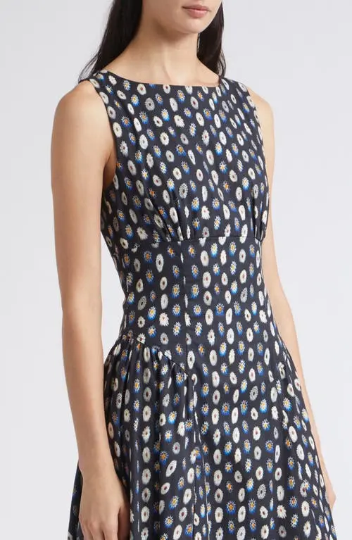 Staud Gwen Drop Waist A-line Midi Dress