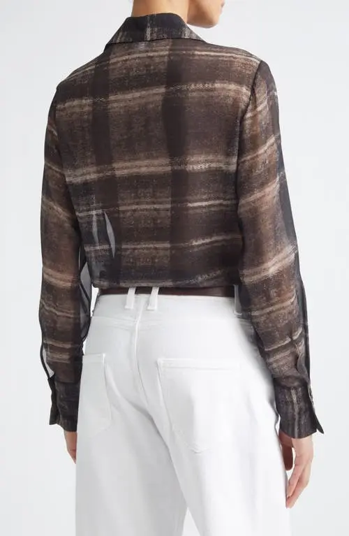 Eleventy Plaid Silk Button-up Shirt - 05 Brown