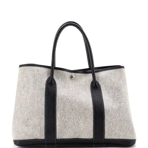 Hermès Garden Party Tote Toile And Leather 36 - Black