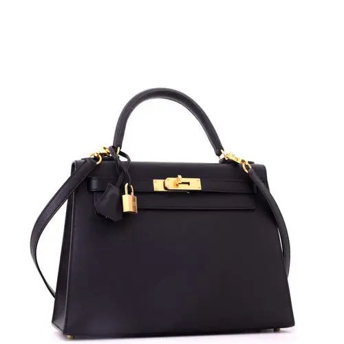 Hermès Kelly Handbag Epsom With Gold Hardware 28 - Black