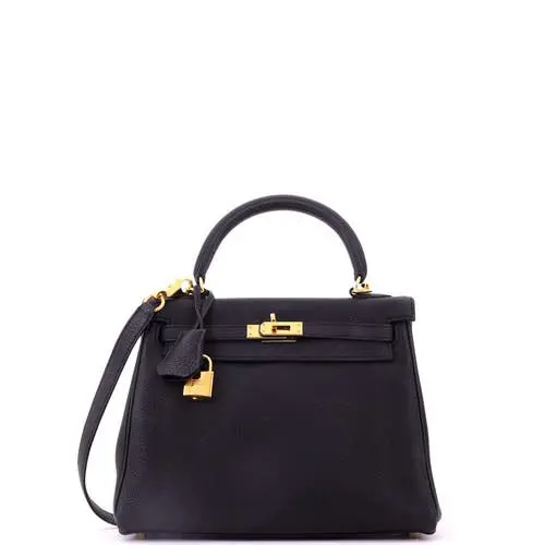 Hermès Kelly Handbag Togo With Gold Hardware 25 - Black