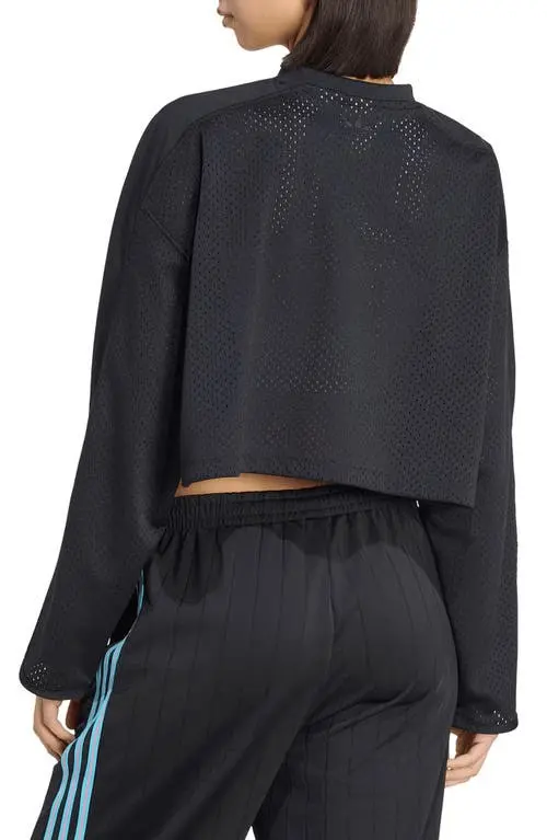 ADIDAS ORIGINALS Cropped Mesh Hockey Jersey - Black