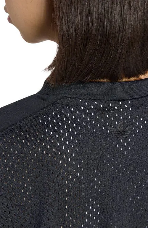 ADIDAS ORIGINALS Cropped Mesh Hockey Jersey - Black