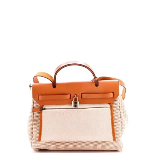 Hermès Herbag Zip Criss Viking Toile And Leather 31 - White