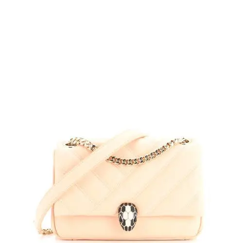 BVLGARI Serpenti Cabochon Shoulder Bag Diagonal Quilted Leather Small