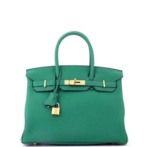 Hermès Birkin Handbag Togo With Gold Hardware 30 - Green