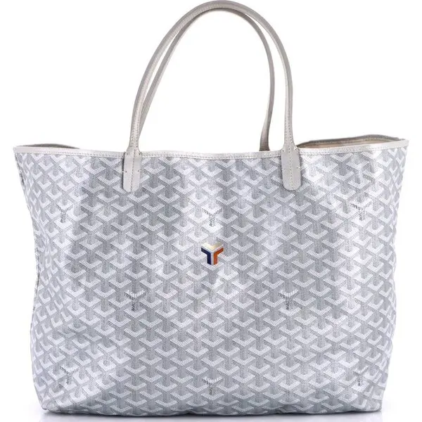 Goyard Saint Louis Tote Precious Metals Coated Canvas Gm - Metallic Silver