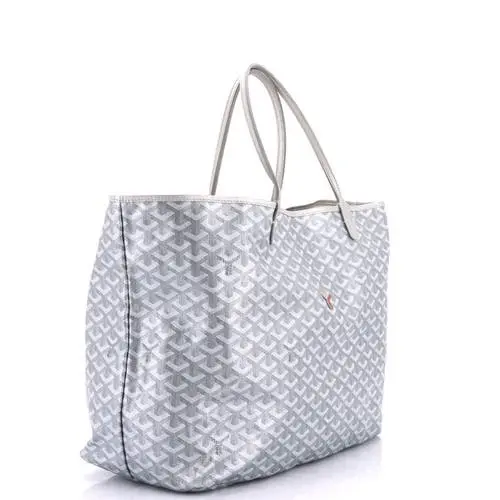 Goyard Saint Louis Tote Precious Metals Coated Canvas Gm - Metallic Silver