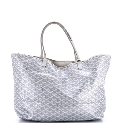 Goyard Saint Louis Tote Precious Metals Coated Canvas Gm - Metallic Silver