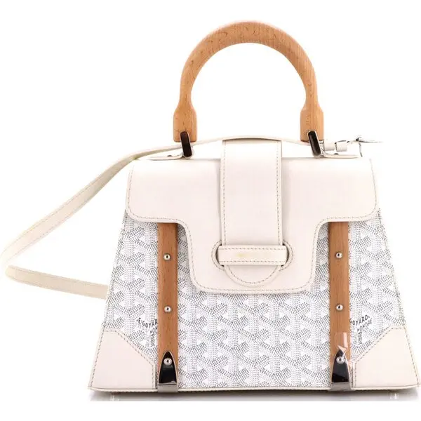 Goyard Saigon Top Handle Bag Coated Canvas With Leather Pm