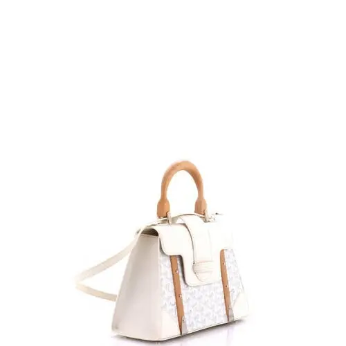 Goyard Saigon Top Handle Bag Coated Canvas With Leather Pm