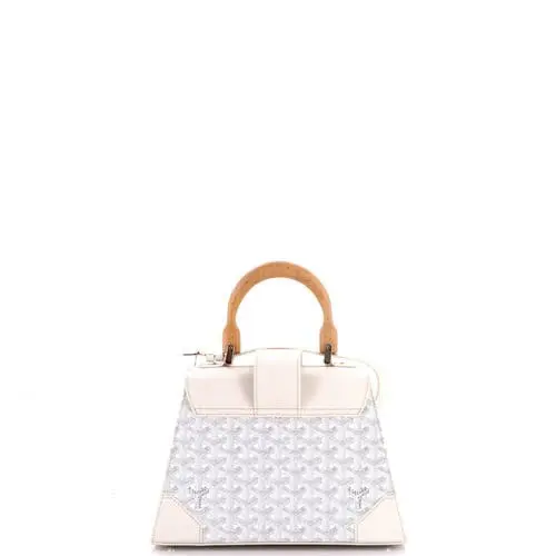 Goyard Saigon Top Handle Bag Coated Canvas With Leather Pm